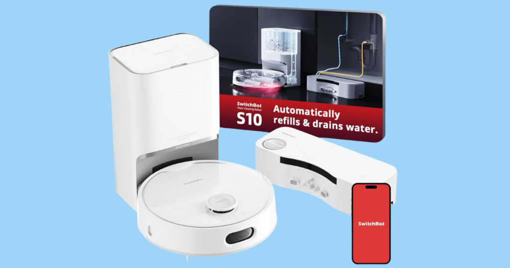 SwitchBot S10 Robot Vacuum and Mop: Connects to Plumbing for Added ...